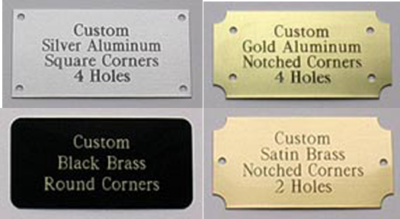 Custom Size Rectangular Nameplates - US Brass Shop
